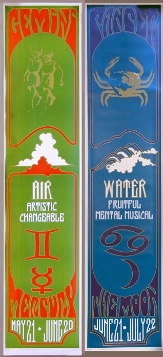 Zodiac posters by Bruce Krefting, 1969 | DJ Food